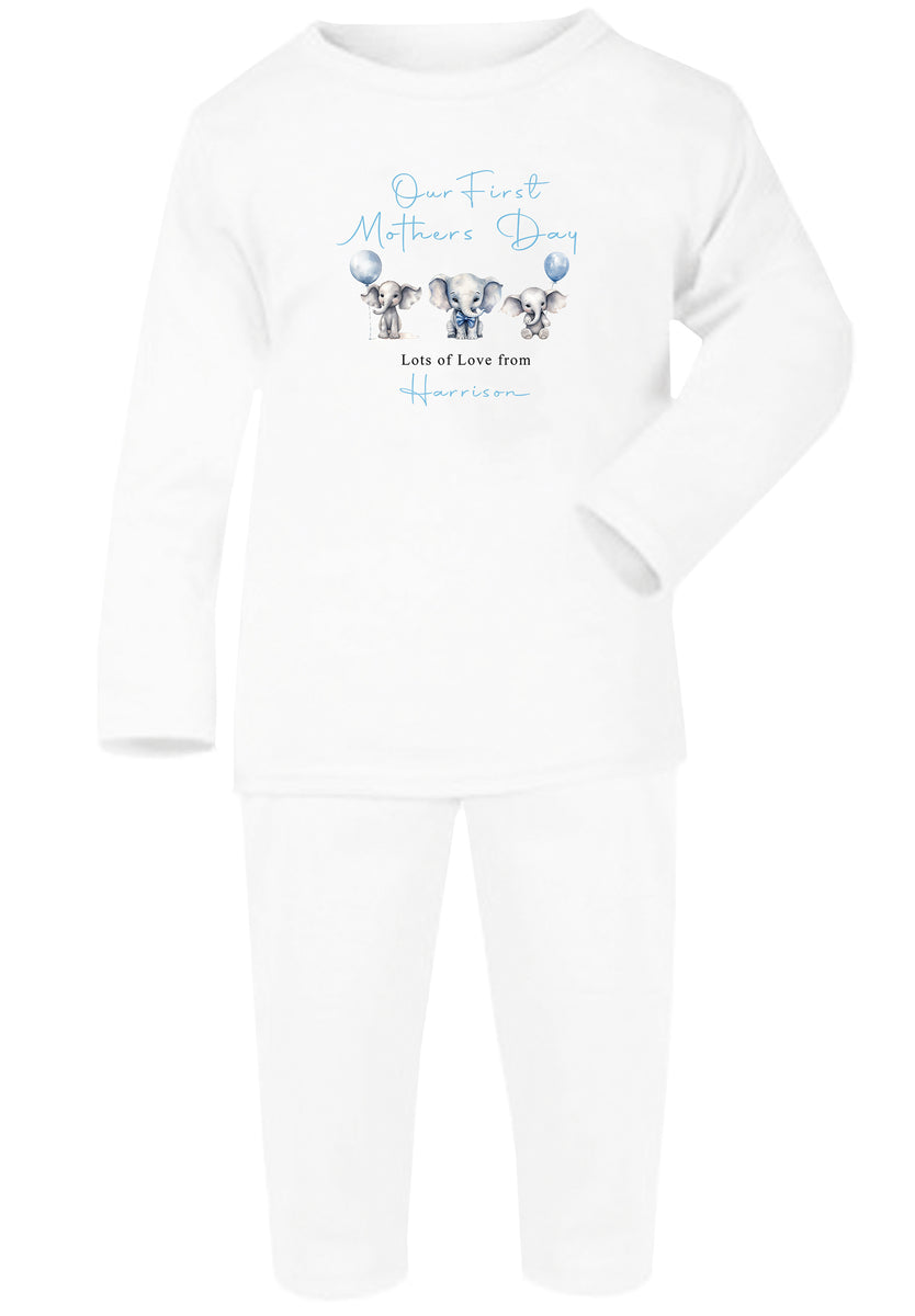 Mothers Day Personalised Baby Pyjamas - Blue – TheBabyBoxUK